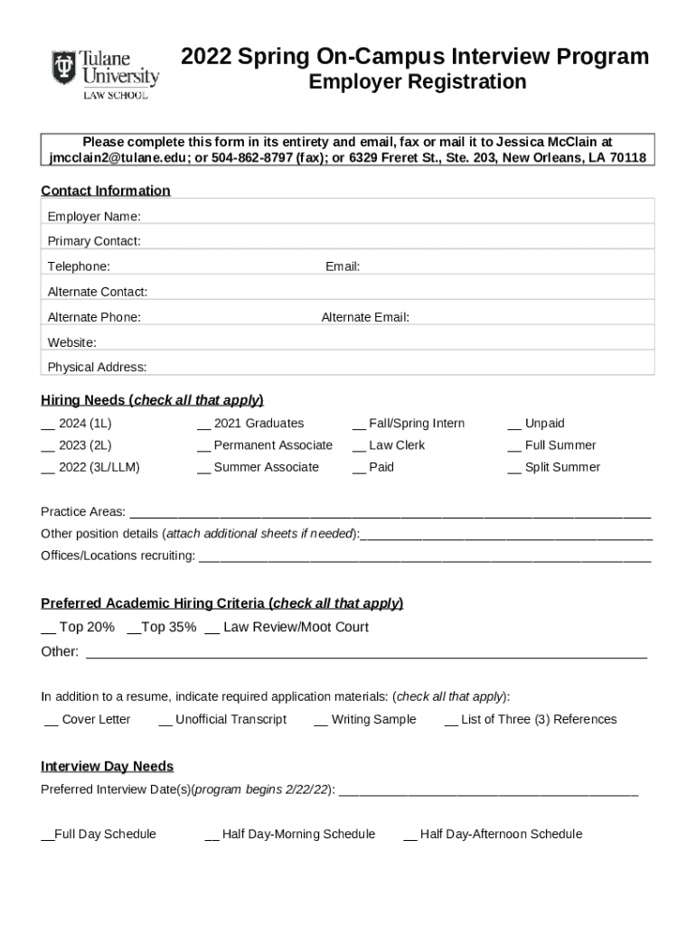 2021 Spring Virtual Registration . ... - law tulane Doc Template ...