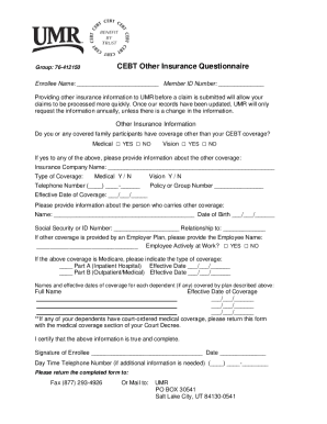 Fillable Online New to UMR? Let's get started - Member public home Fax ...