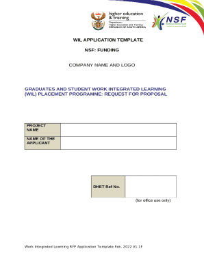 wil application template nsf: funding company name and logo Doc ...