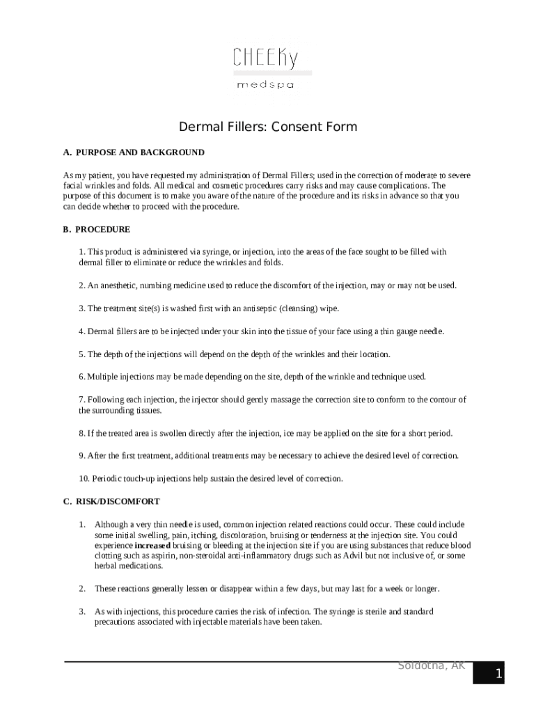 Dermal Fillers: Consent Doc Template | pdfFiller