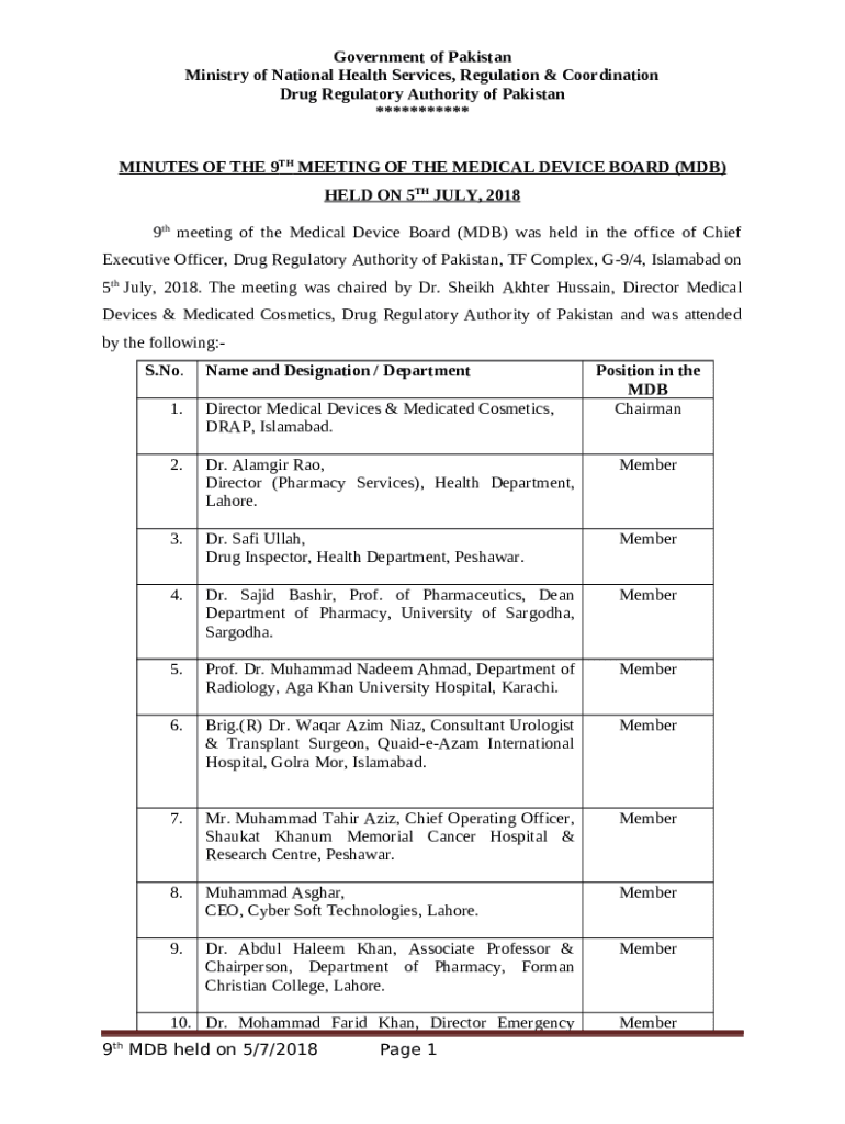 Ministry of National Health Services, Regulation & Coordination Doc ...