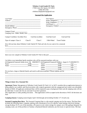 Whiskey Creek Family RV Park Doc Template | pdfFiller