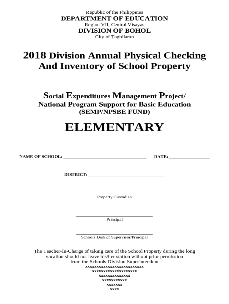 Republic of the Philippines - DepEd Bohol Doc Template | pdfFiller