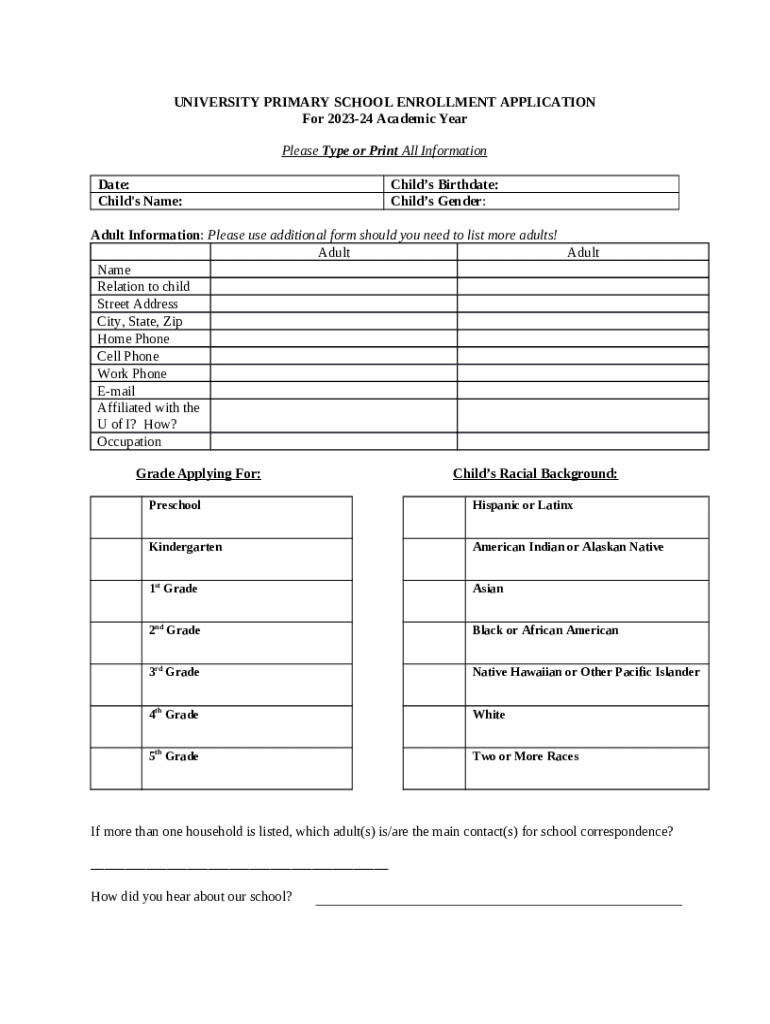K-12 Student Registration Home Doc Template | pdfFiller
