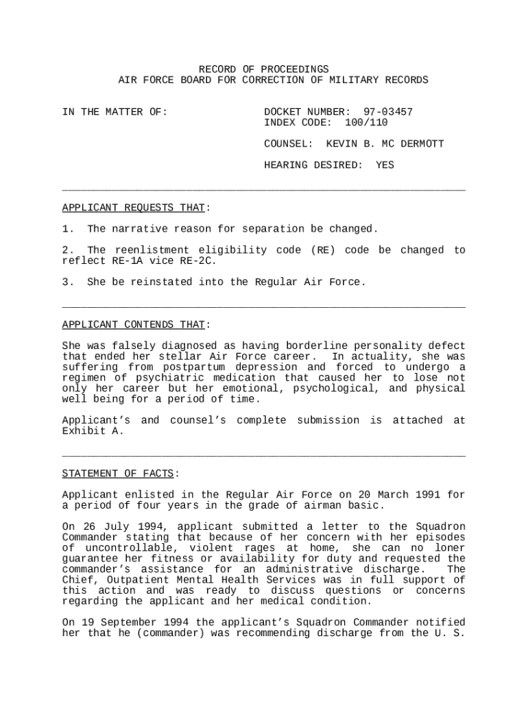 IN THE MATTER OF:DOCKET NUMBER:97-03457 Doc Template | pdfFiller