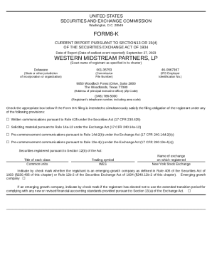 On September 29, 2023, Western Midstream Operating, LP (the "WES ...