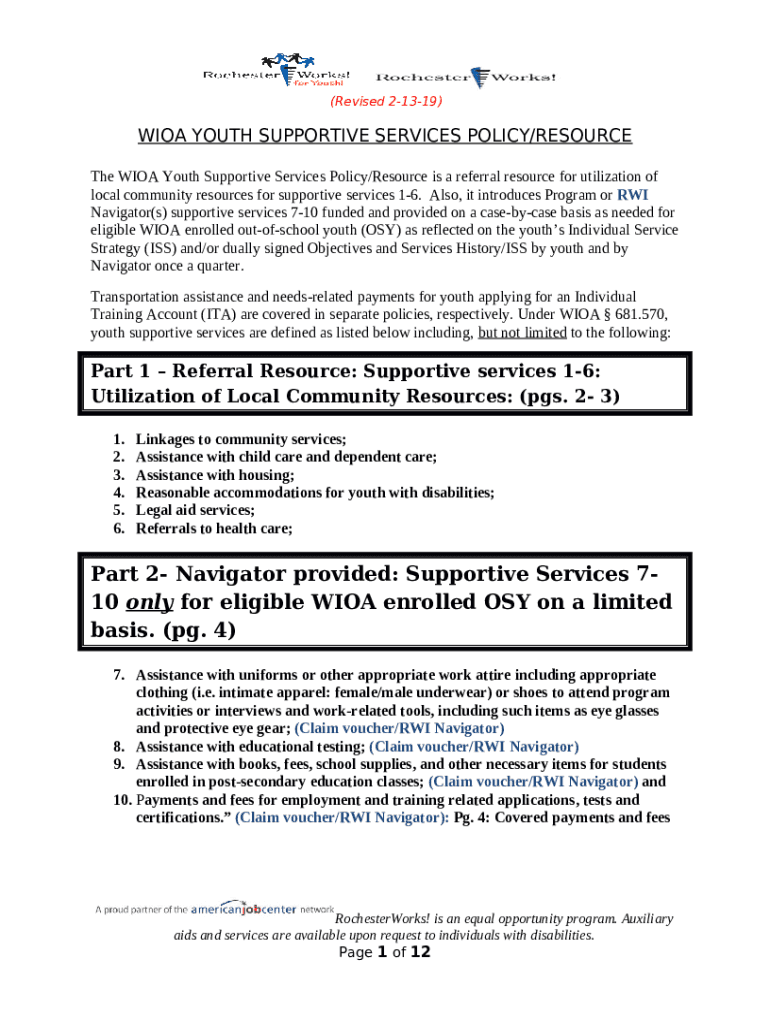 EDD WIOA Desk Reference Supportive Service Fact Sheet Doc Template ...
