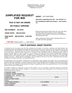 20-3165 Simplified Bid package Doc Template | pdfFiller