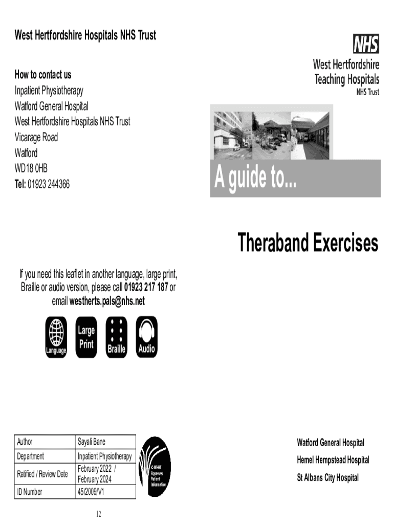 Fillable Online Contact us: West Hertfordshire Teaching Hospitals NHS ...