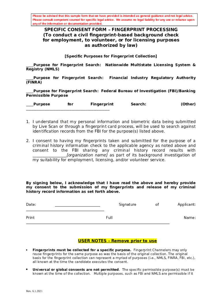 BIGFBI Fingerprint Consent (Sample).docx Doc Template | pdfFiller