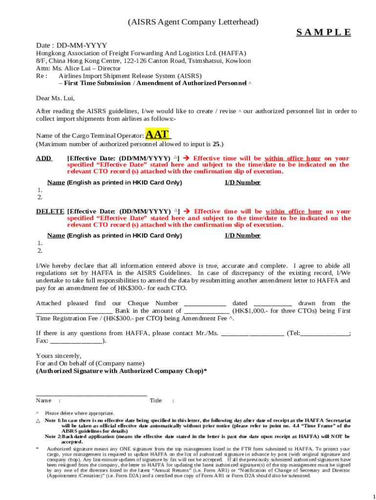 Application to HAFFA for the Change of Company Name.doc Doc Template ...