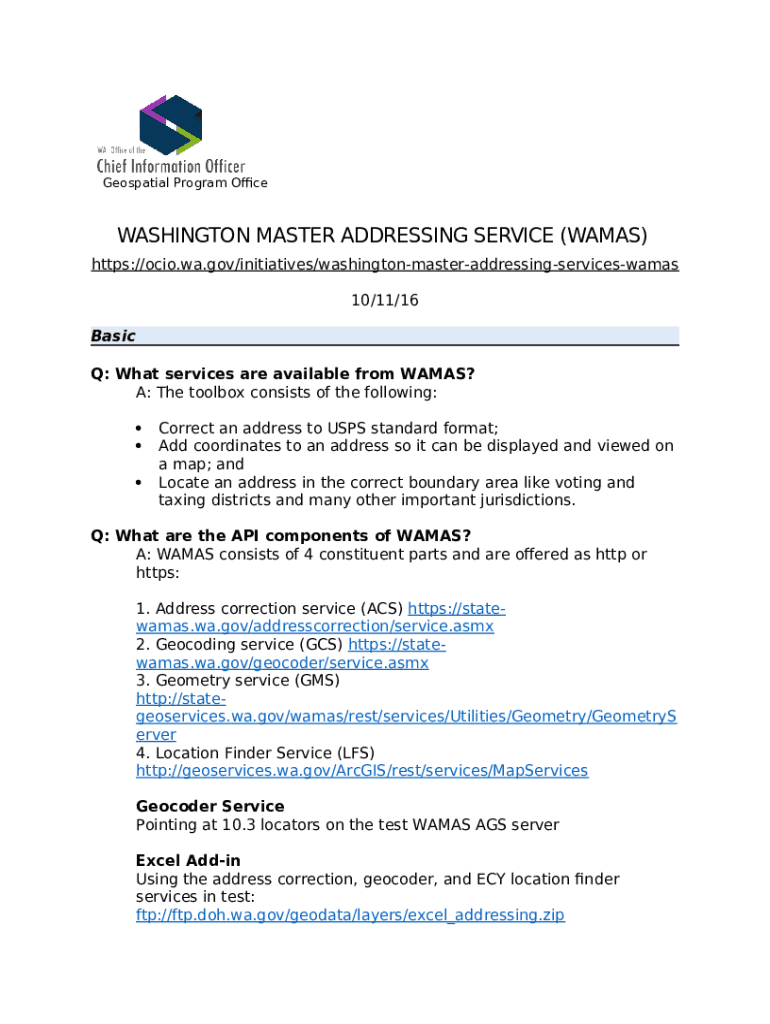 Request Access to Washington Master Addressing (WAMAS ... Doc Template ...