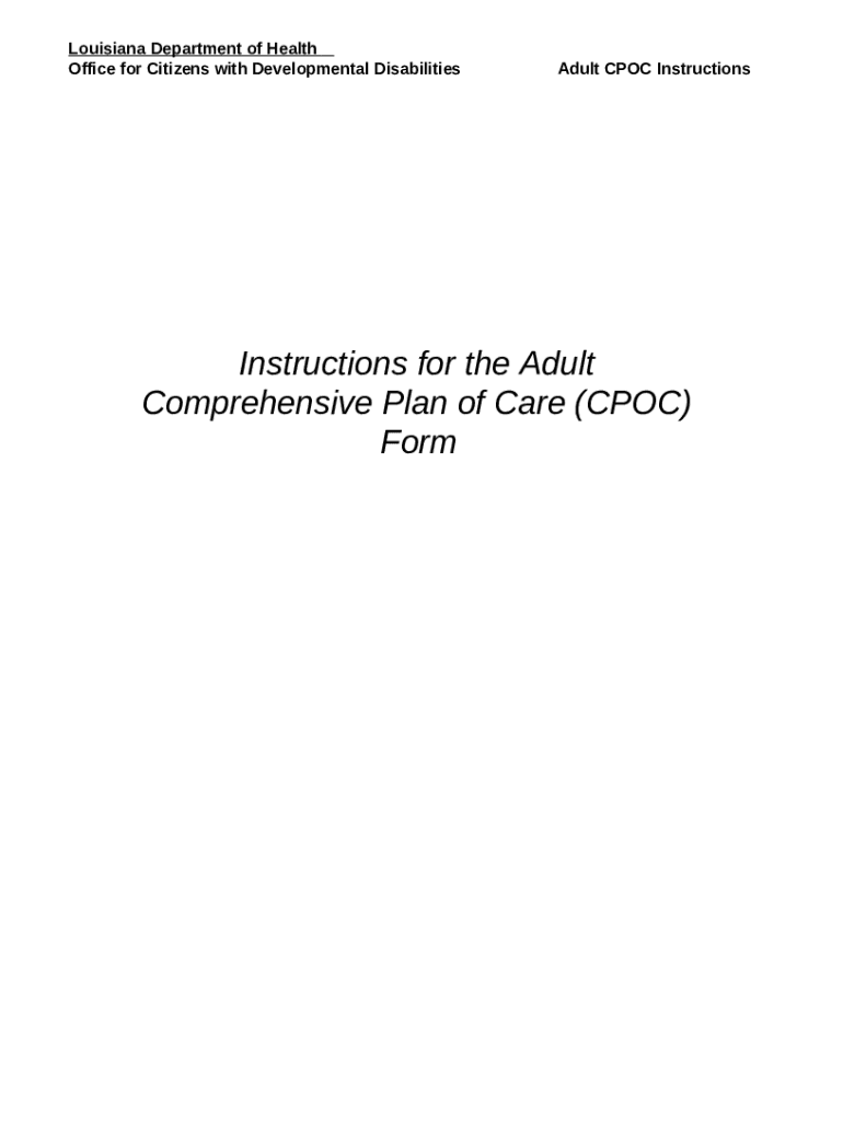Instructions for the Adult Comprehensive Plan of Care ( ... Doc ...