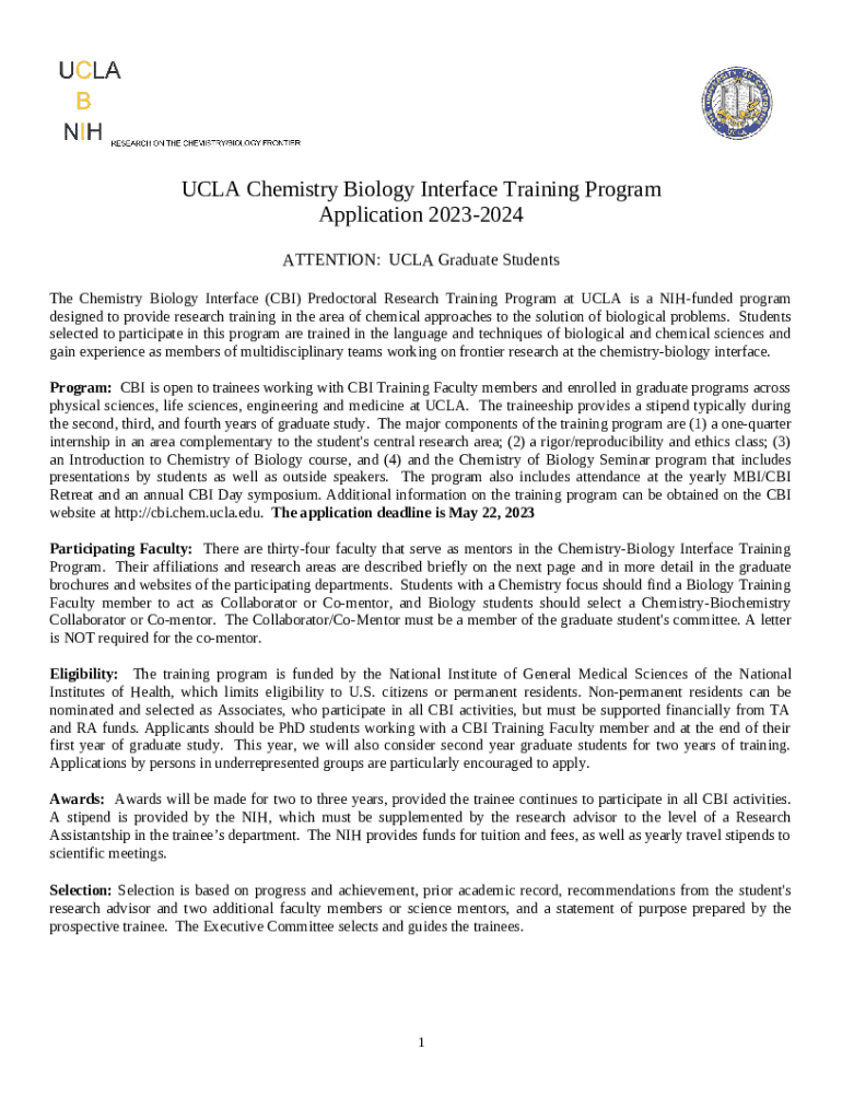CBI Application() - UCLA Department of Chemistry and Doc Template ...