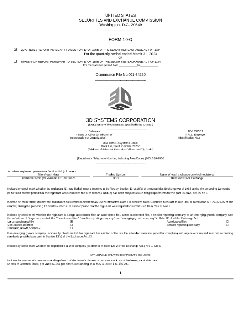 3D SYSTEMS CORP ( - cloudfront.net Doc Template | pdfFiller