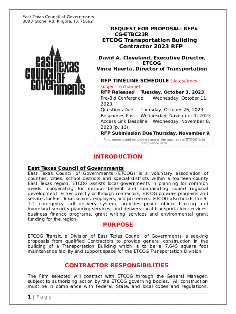 RFP Revised Pre-Bid Questions & Staff Responses Doc Template | pdfFiller