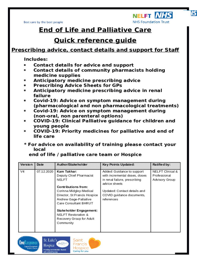 End of Life and Palliative Care Quick reference ... Doc Template ...