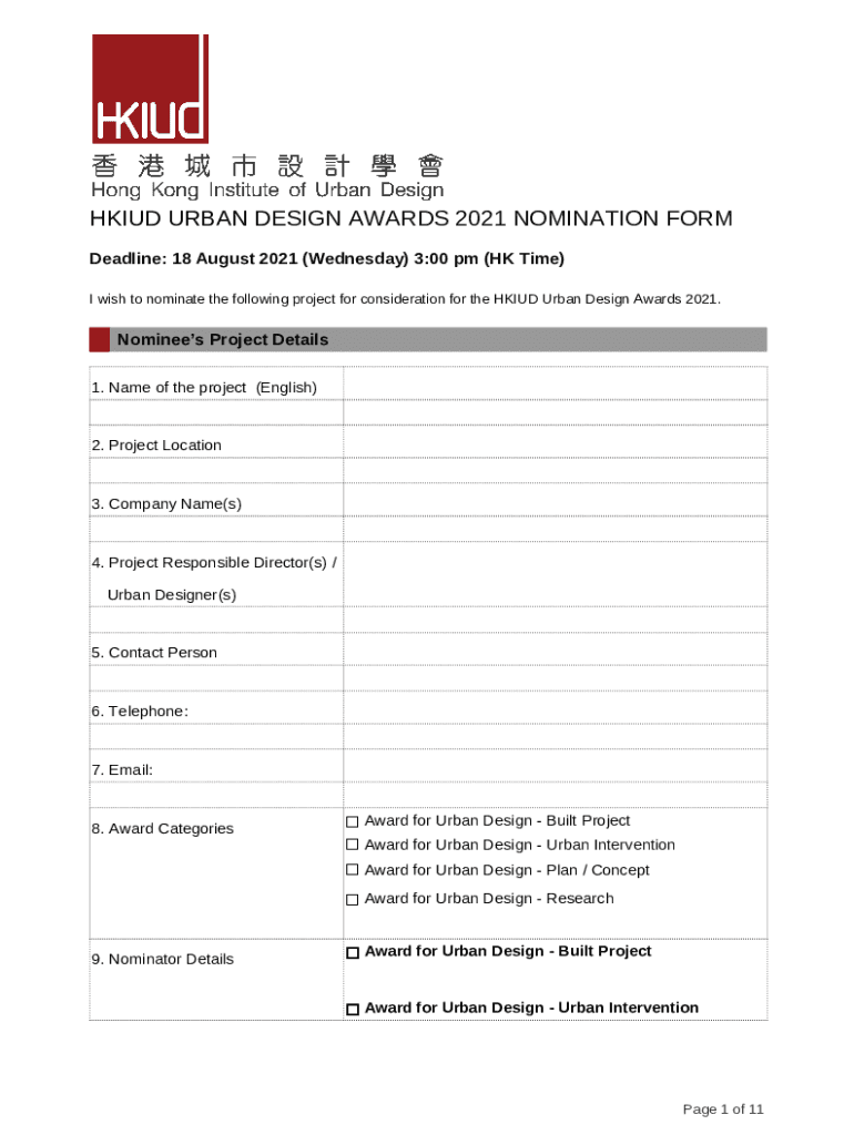 The Hong Kong Institute of Urban Design ... Doc Template | pdfFiller