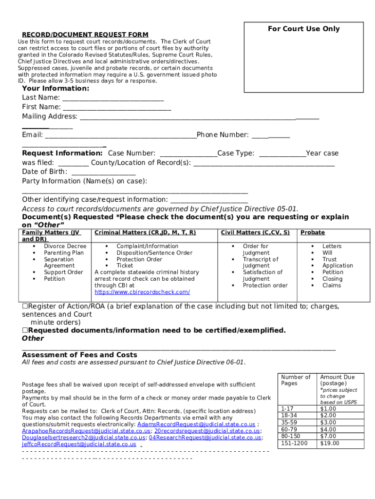 Get a copy of a Probate & Family Court record Doc Template | pdfFiller