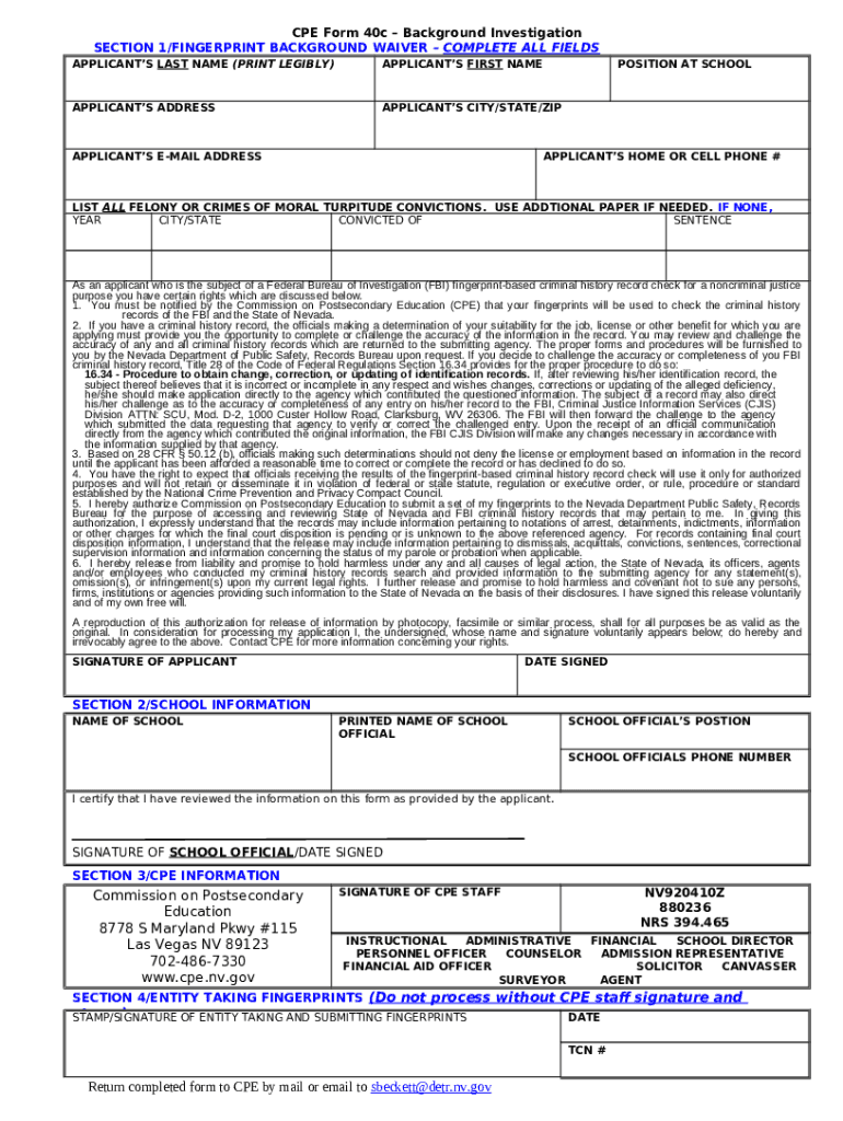 CPE 40cBackground Investigation Doc Template | pdfFiller