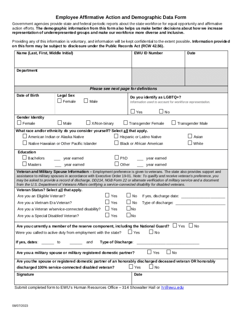 About the Employee Affirmative Action and Demographic Data ... Doc ...