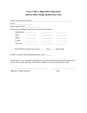 Retired Police Officers Qualification Instructions Doc Template | pdfFiller