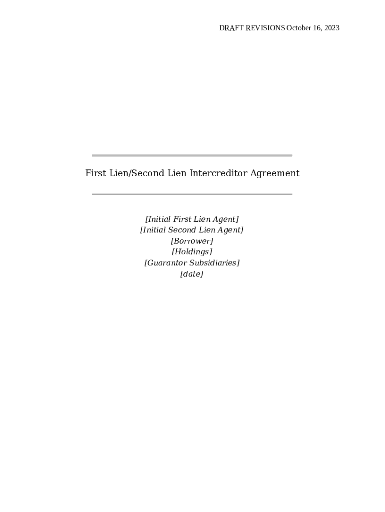 draft of the First Lien / Second Lien Intercreditor Agreement Doc ...