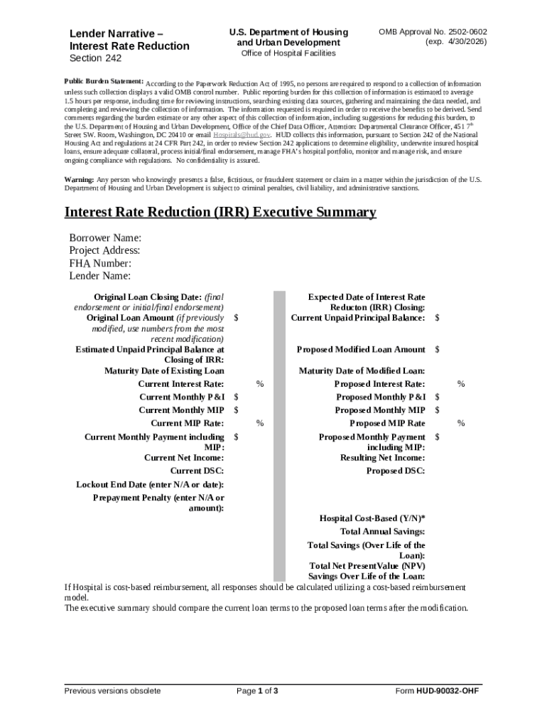 HUD-90032-OHF Doc Template | pdfFiller