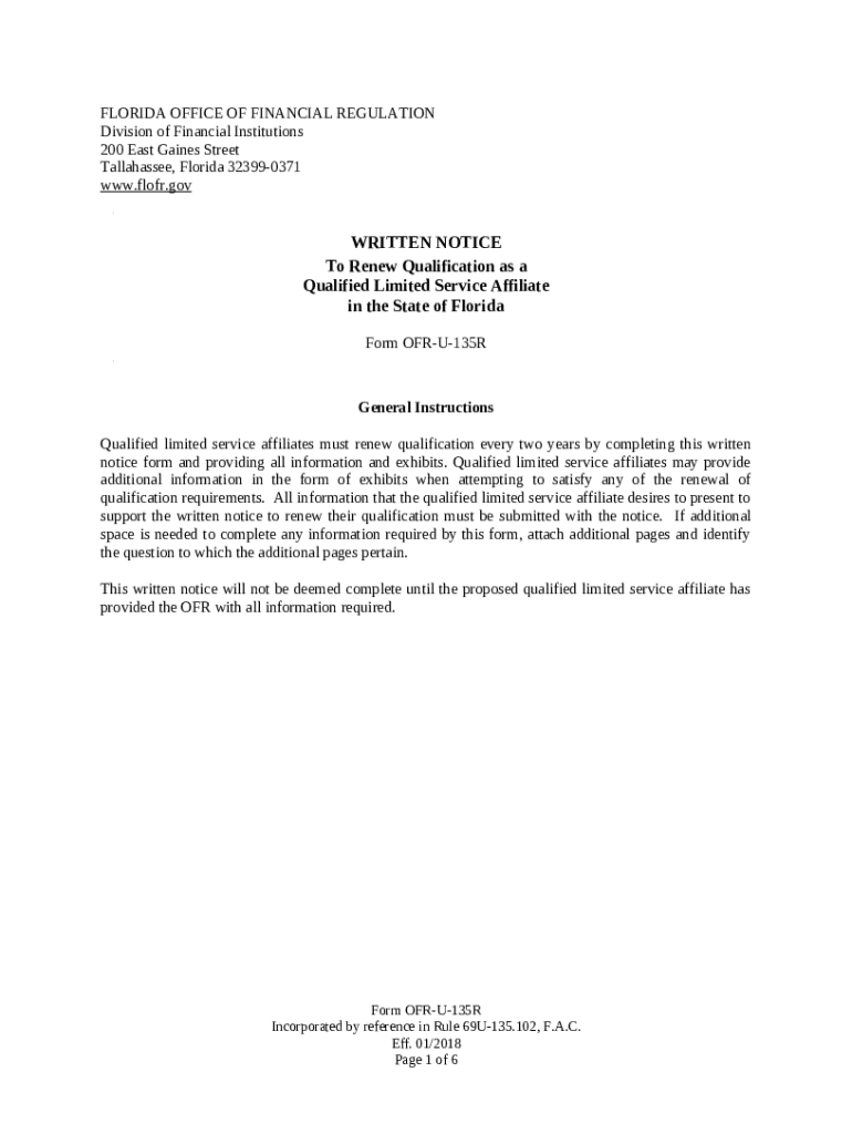 OFR-U-135 Doc Template | pdfFiller