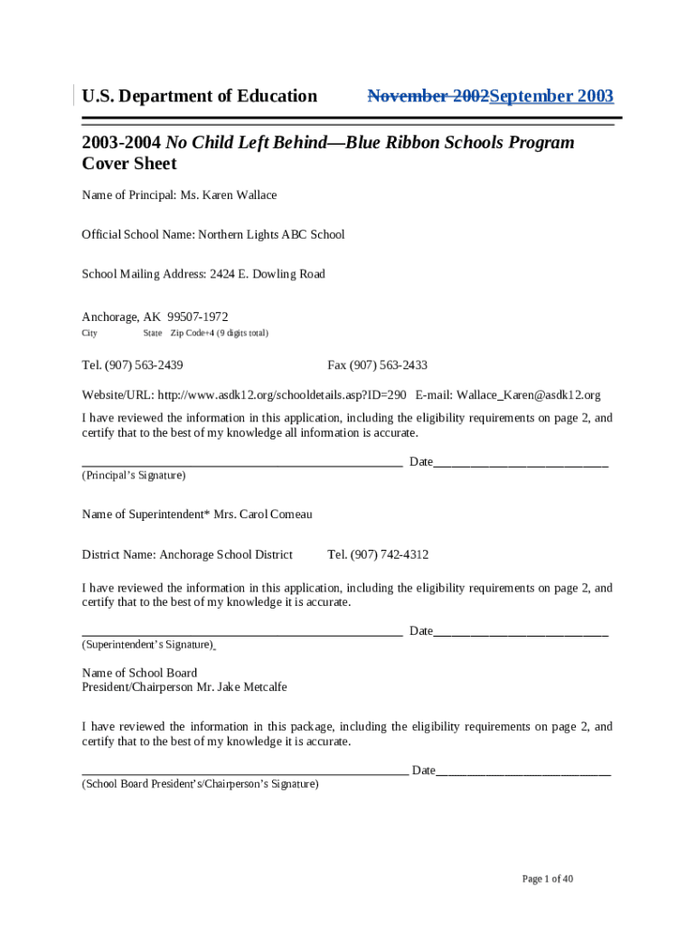 Northern Lights ABC K-8 School Named Blue Ribbon School - www2 ed Doc ...