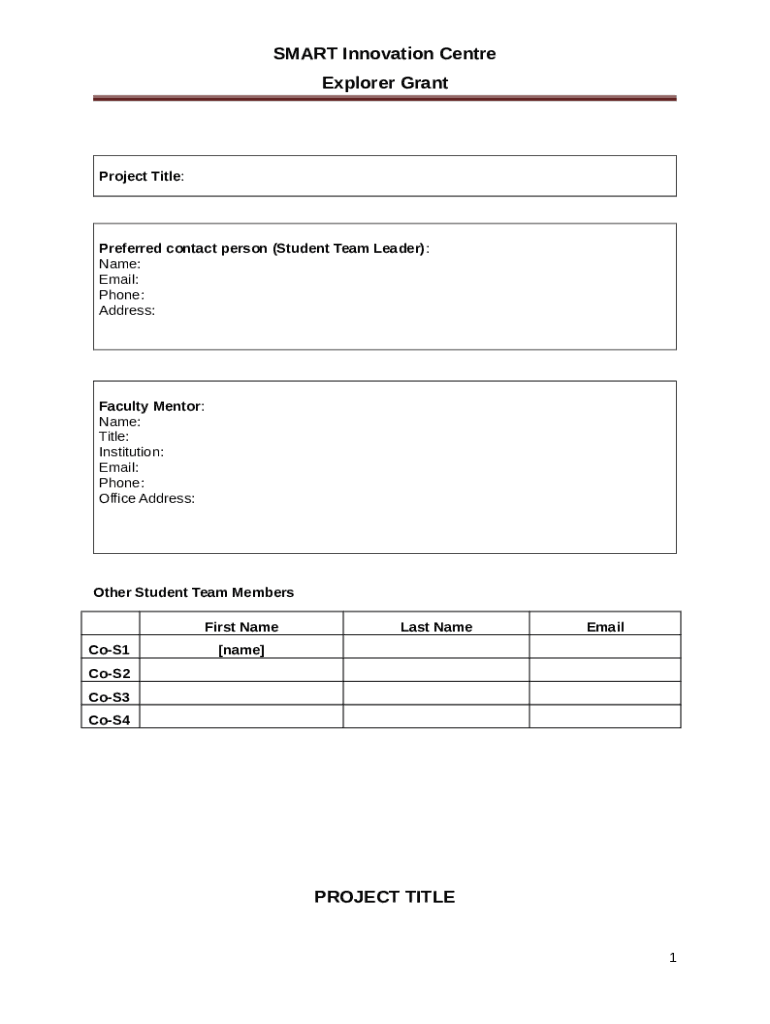 Student Team Grants Proposal Template - web mit Doc Template | pdfFiller
