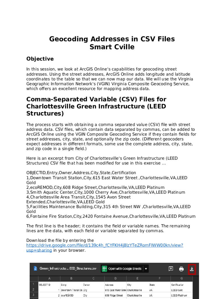 How To Geocode Addresses From An Imported Csv File In Doc Template Pdffiller 5898