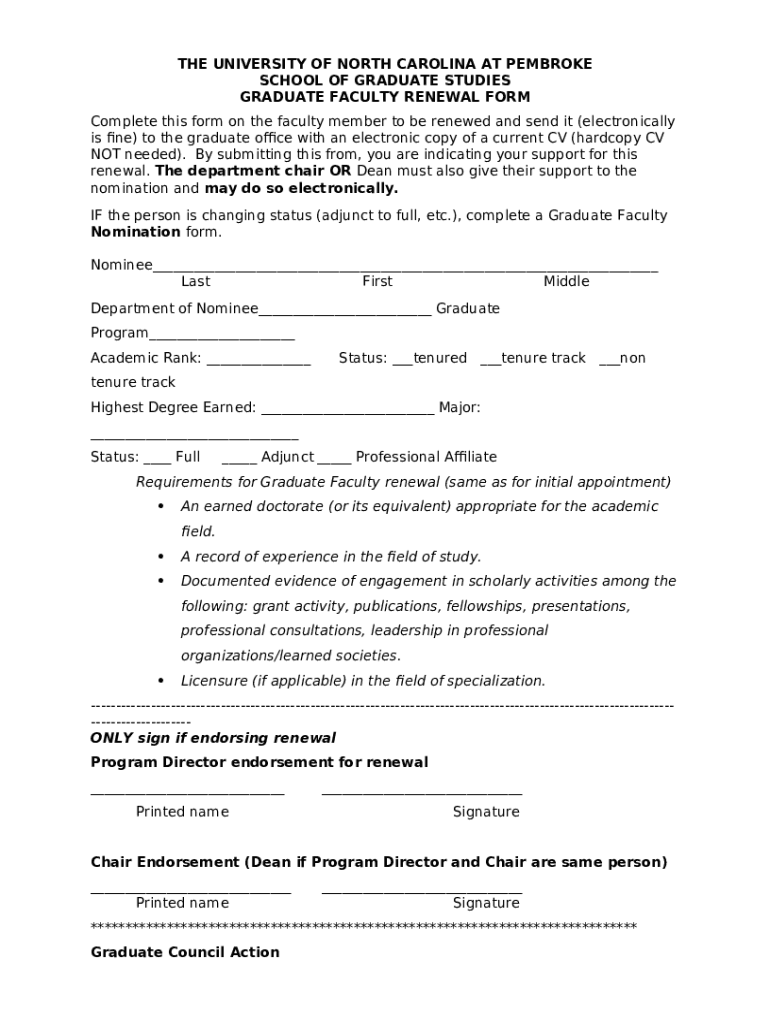 Grad Fac Renewal .doc Doc Template | pdfFiller