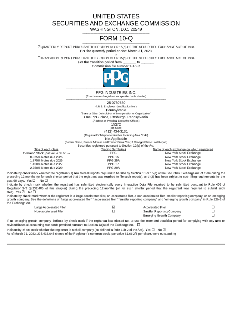 PPG INDUSTRIES INC Doc Template | pdfFiller
