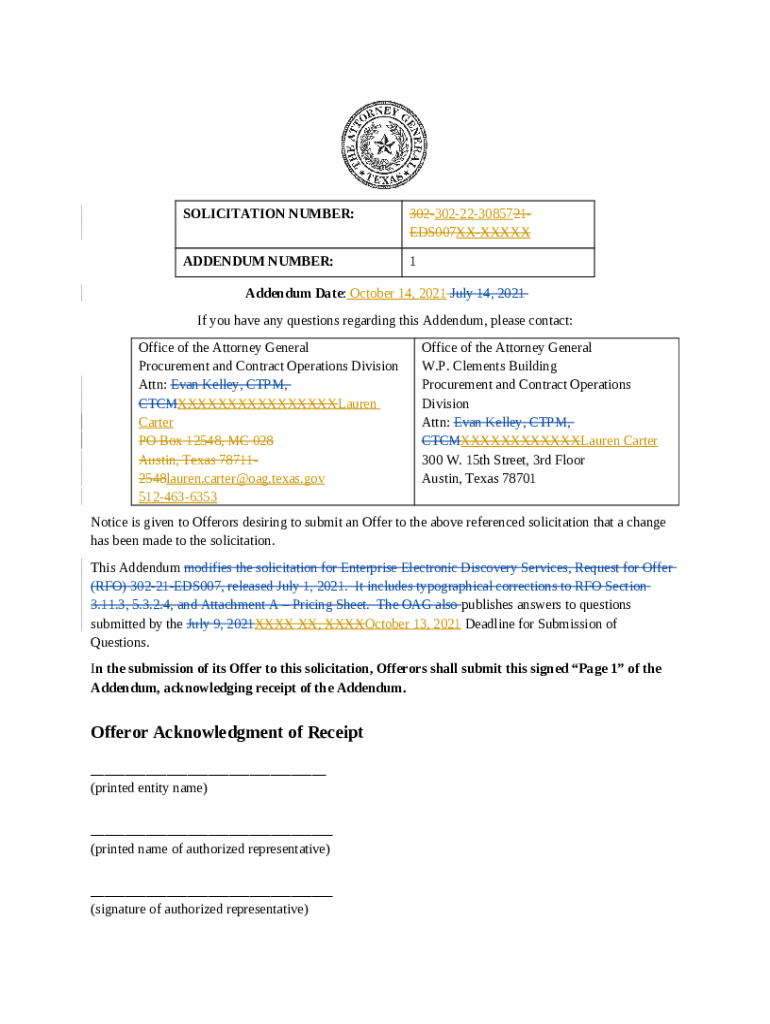 If you have any questions regarding this Addendum, please contact: Doc Template | pdfFiller