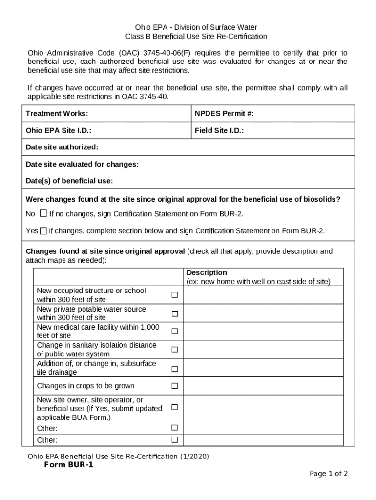 Instructions for Class B Beneficial Use Site Authorization. ... - epa ...