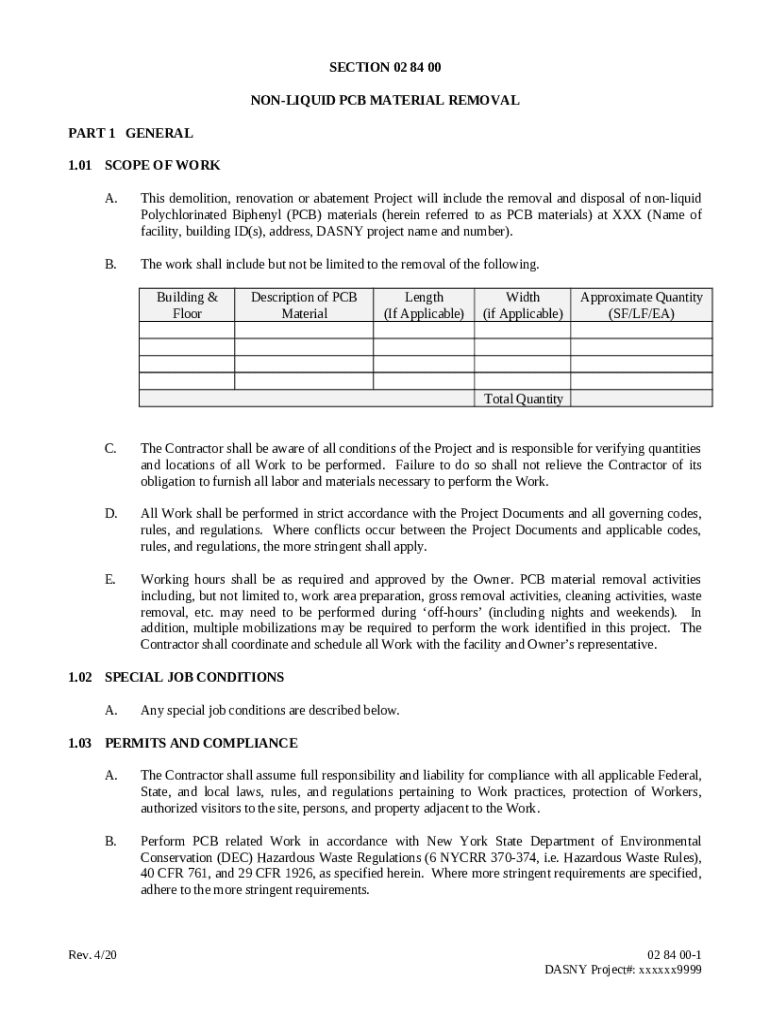 How to Estimate Abatement Project Costs for PCBs in Building ... Doc ...
