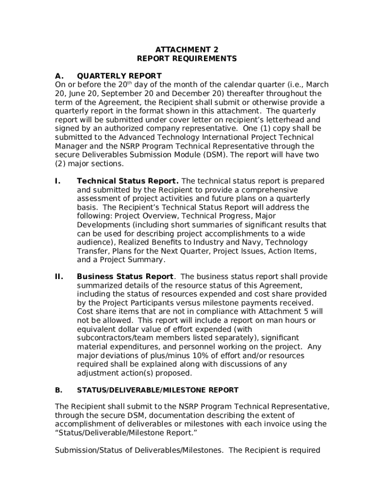 Report Requirements Sample Clauses Doc Template | pdfFiller
