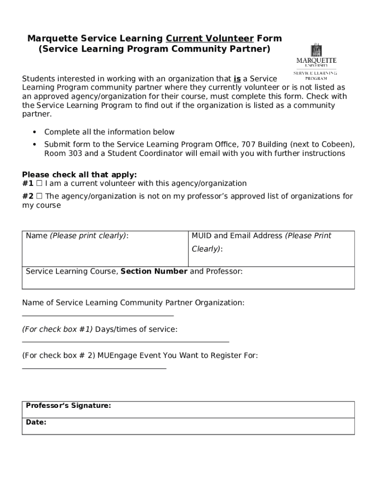 s - Service Learning Doc Template | pdfFiller