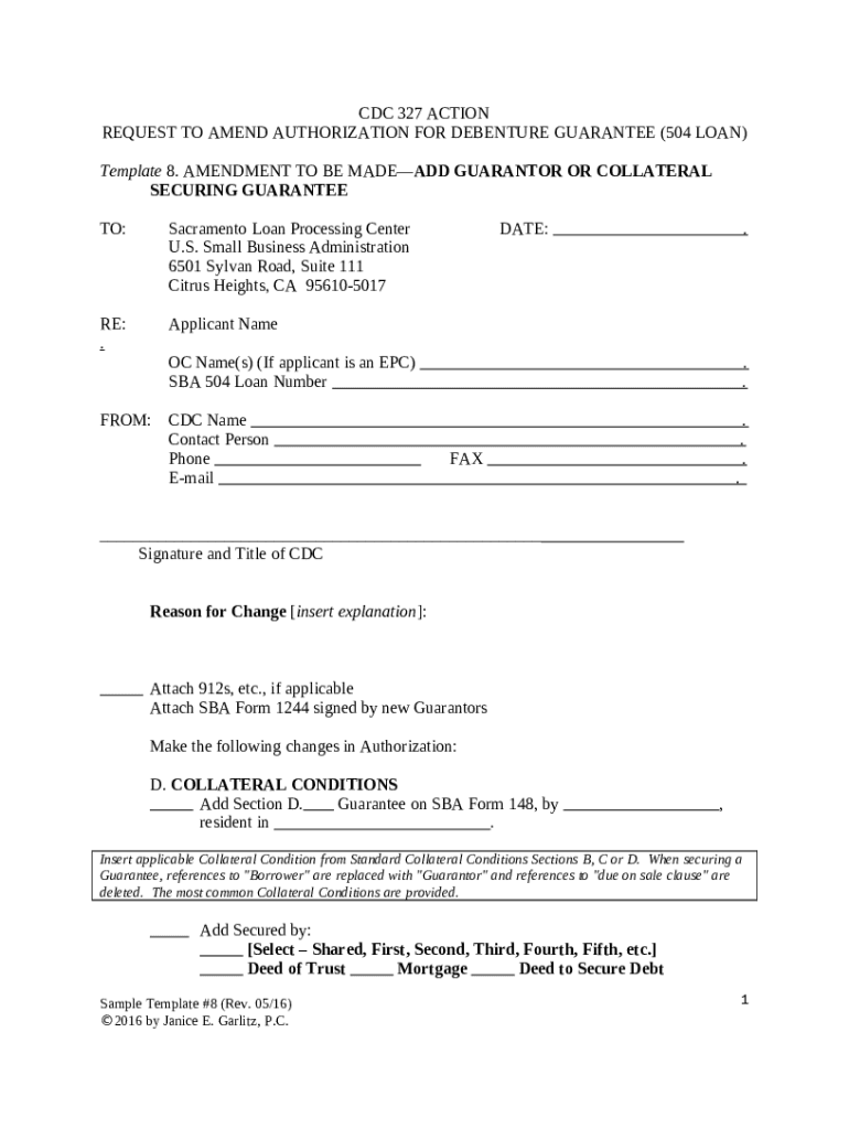 327 Template #8 Add Guarantor or Collateral or Change Ltd ... Doc Template | pdfFiller