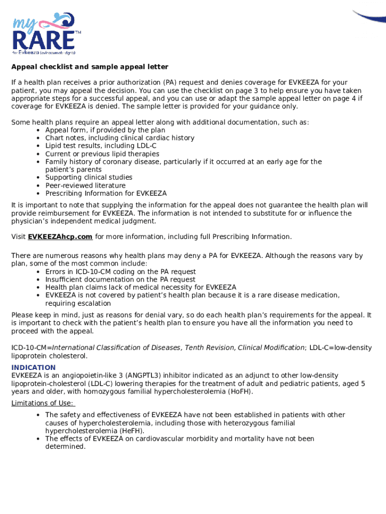 Prior Authorization Denial Appeal Letter Doc Template | pdfFiller