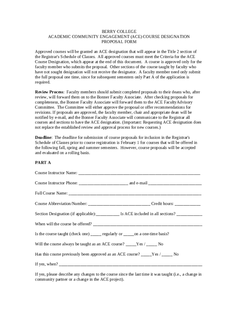 ACE Course Designator Application . ... Doc Template | pdfFiller