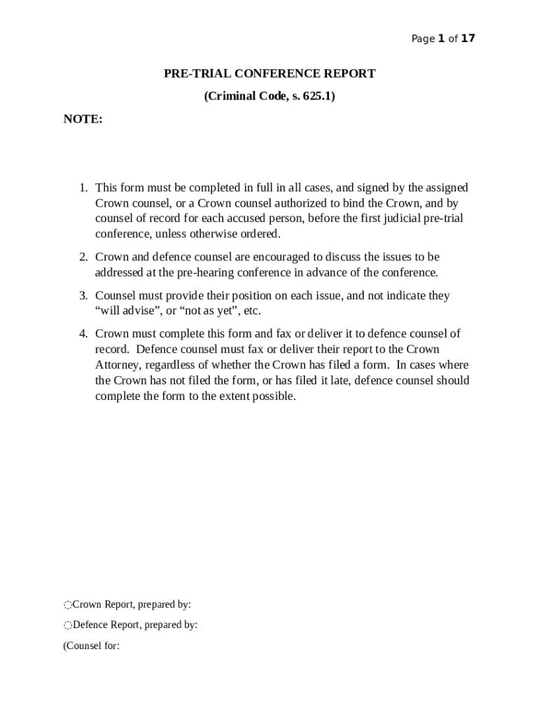 17- Pre-Trial Conference Report (Criminal Code, s. ... Doc Template ...