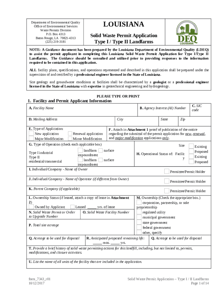 solid waste industrial generator supplemental - deq louisiana Doc ...
