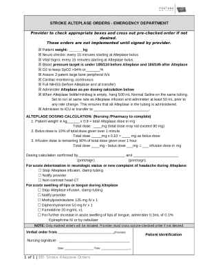 Sample Stroke Protocol Doc Template | pdfFiller