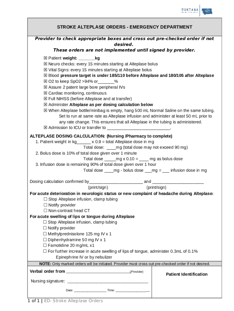 Sample Stroke Protocol Doc Template | pdfFiller