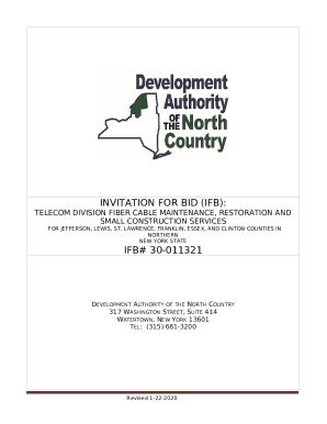 SAMPLE IFB-CONSTRUCTION Doc Template | pdfFiller