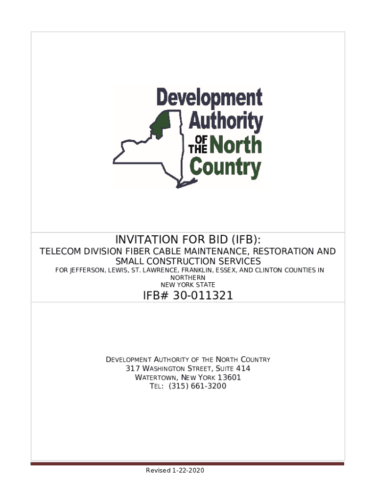 SAMPLE IFB-CONSTRUCTION Doc Template | pdfFiller