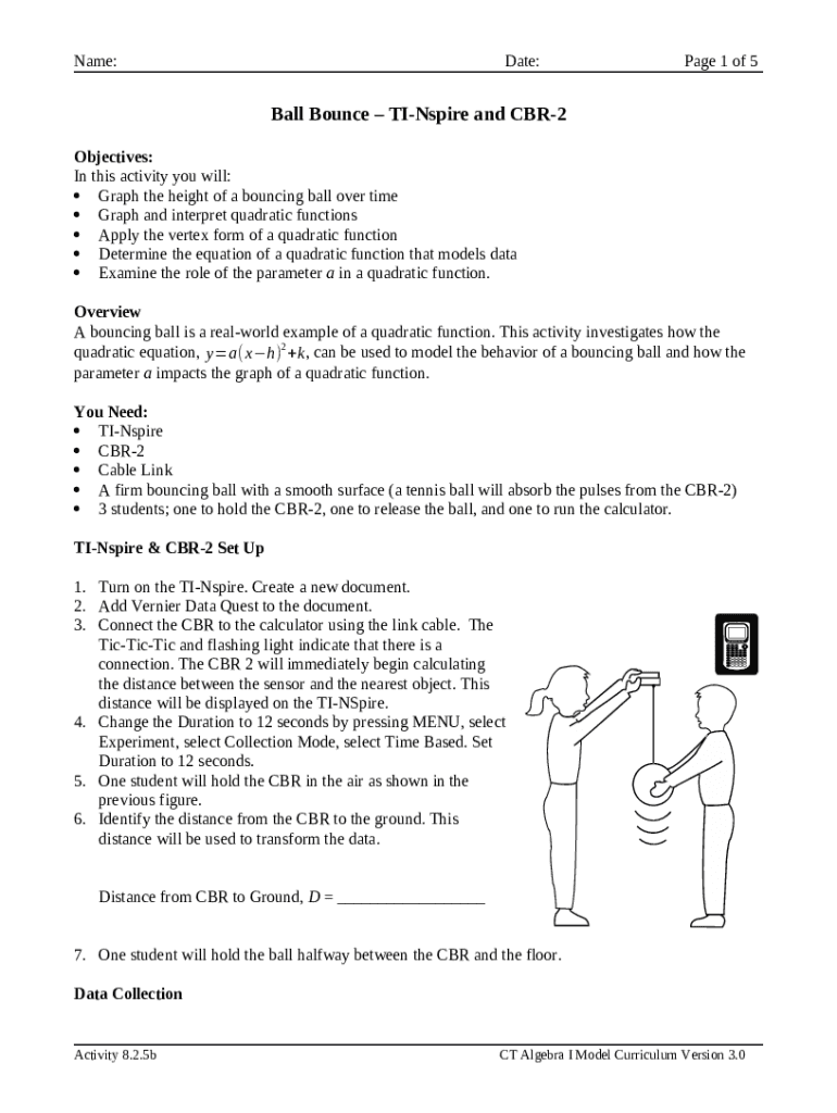 Determining the Bounciness of a Ball using a CBR2 and TI ... Doc ...