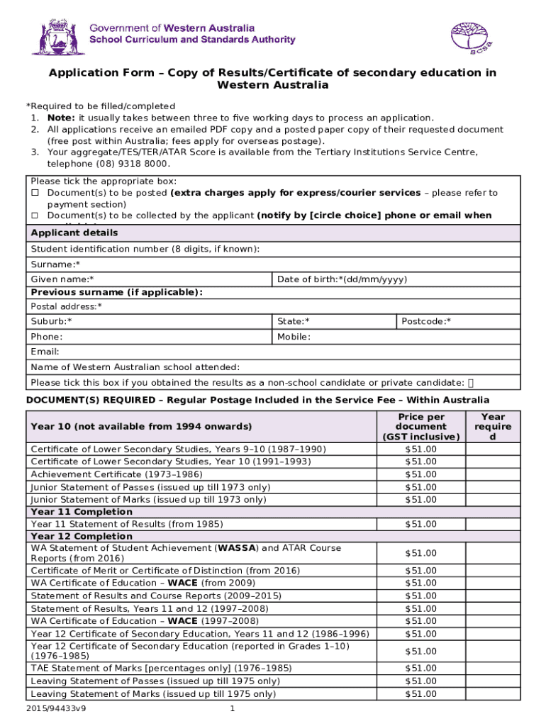 Transcript of results - Student Doc Template | pdfFiller